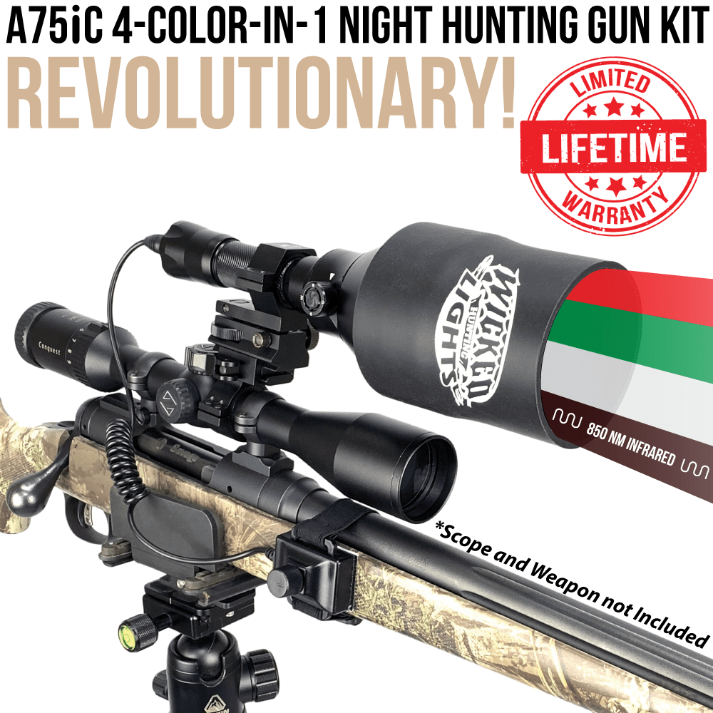 Wicked Lights Extra Long Range A75iC 4-Color-In-1 Night Hunting Light ...